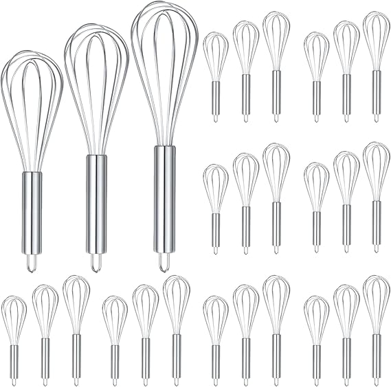 Amazon.com: Domensi 24 Pcs Stainless Steel Whisks Set 8" 10" 12 ...