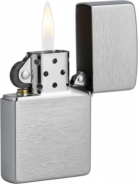Zippo - Windproof Lighter, Brushed Chrome, Base Model, Refillable ...