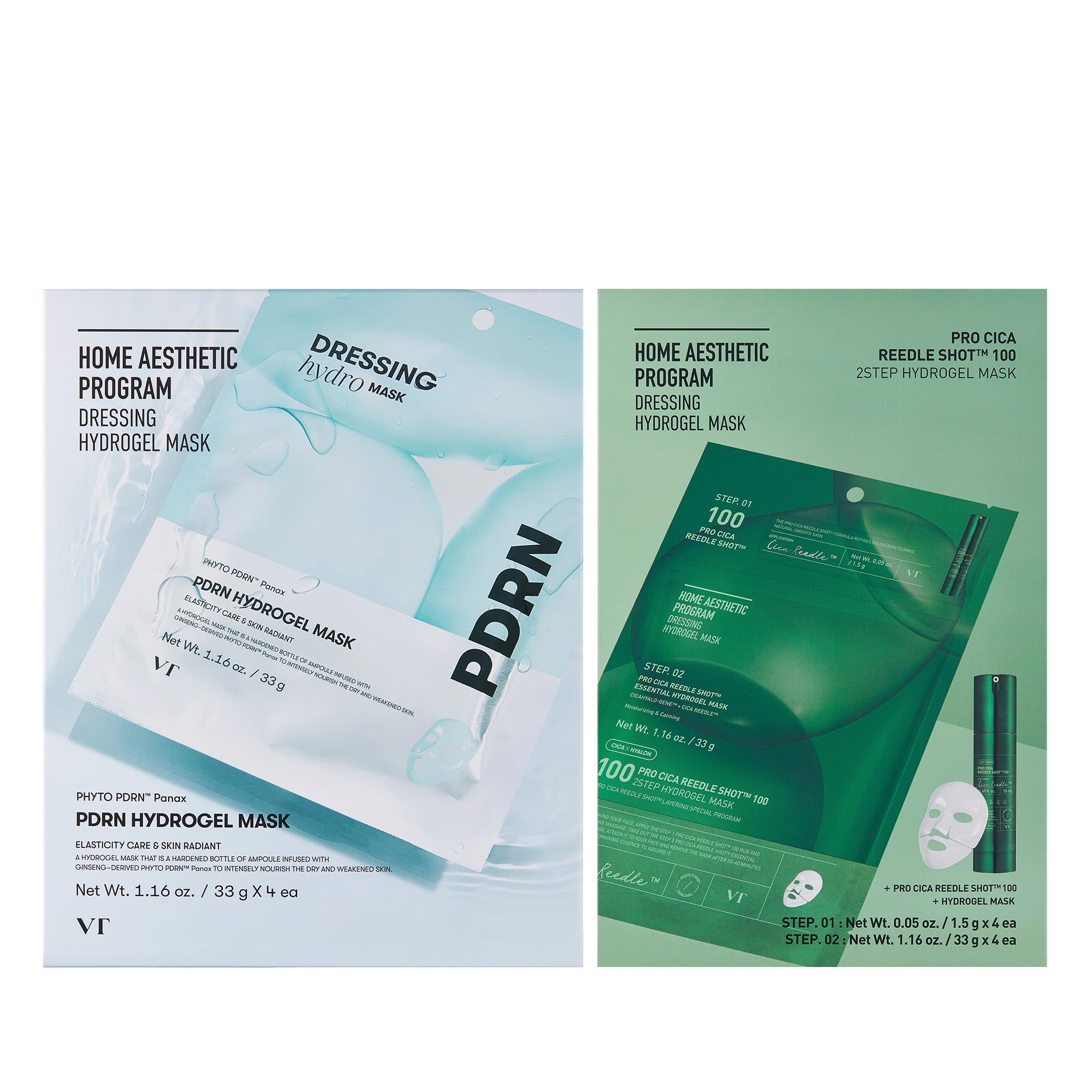 Amazon.com : VT COSMETICS PDRN Hydrogel Mask 4pcs&Pro Cica Reedle Shot ...