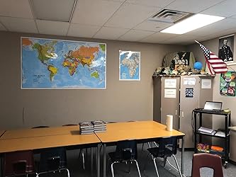 Amazon.com: Giant World Map - Mega-Map of the World - Laminated - 46 x ...