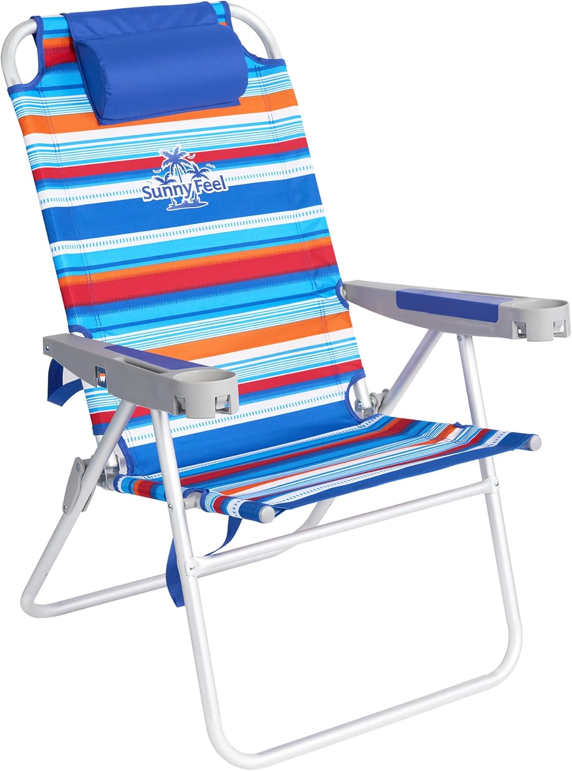 Amazon.com: SUNNYFEEL Tall Folding Beach Chair Lightweight, Portable ...