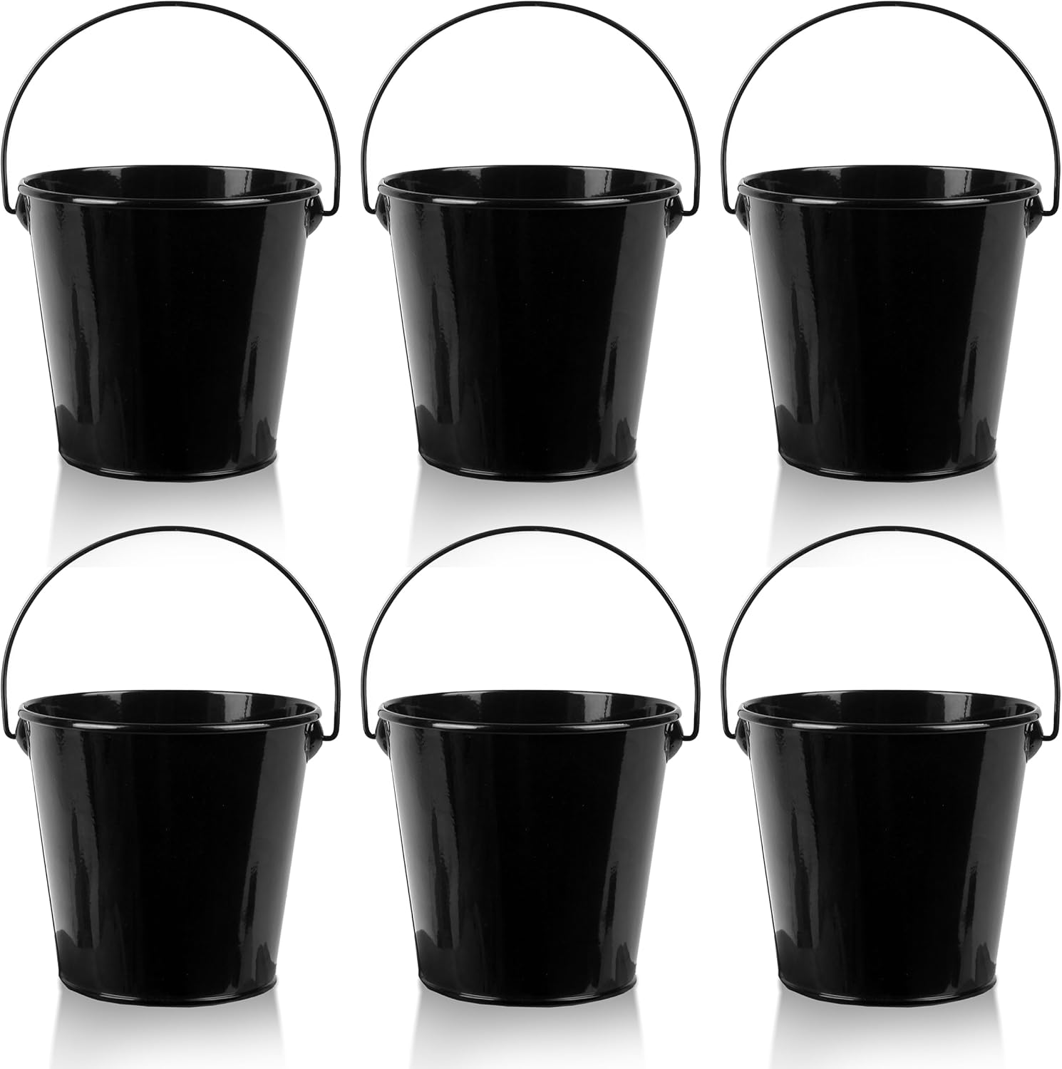 Amazon.com: Colorlaza Small Metal Buckets with Handle 6 Pcs ...