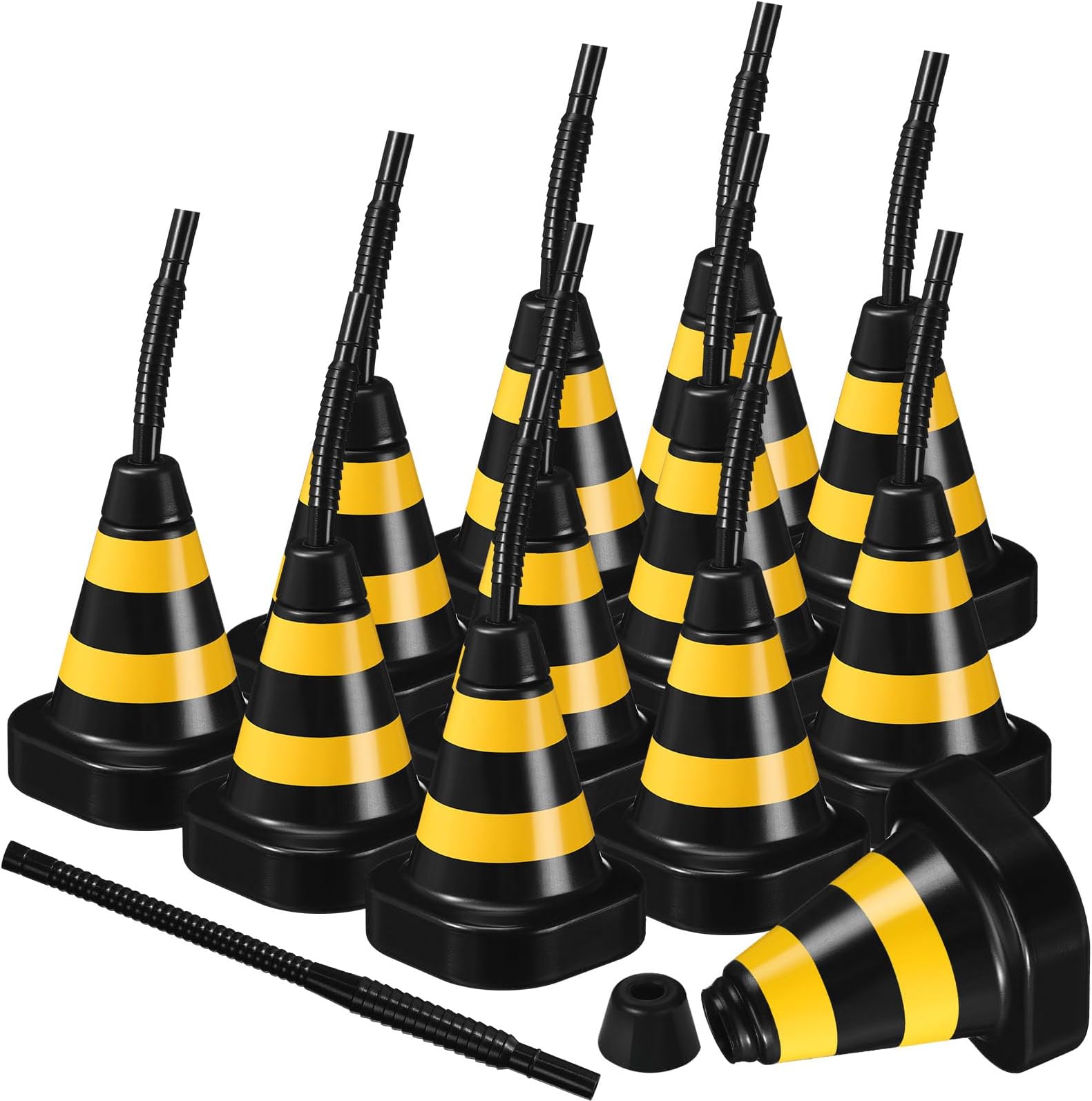 Amazon.com: 16 Pack Construction Cone Cups with Straws Bulk, Traffic ...