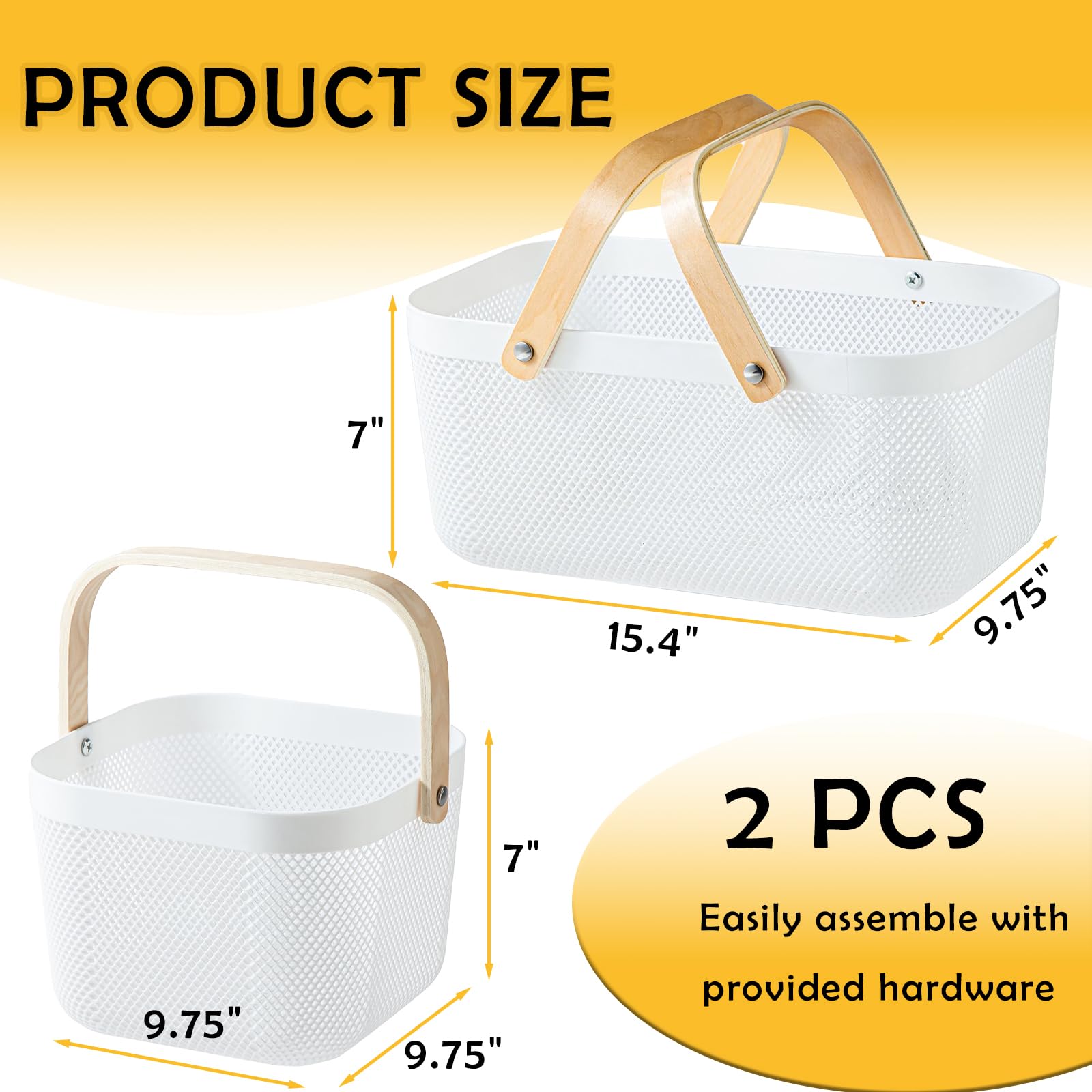 Snapklik.com : Nexboraque 2 Pack Plastic Mesh Garden Harvest Basket ...