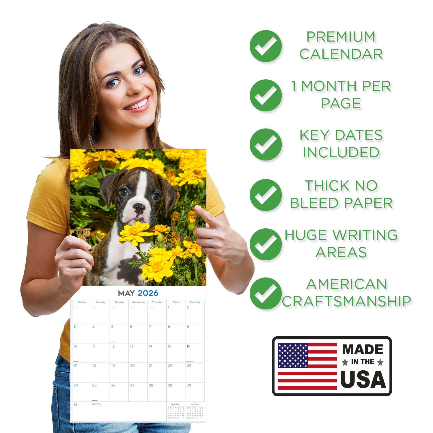 Snapklik.com : 2026 Boxer Puppies Calendar - Dog Breed Wall Calendar ...