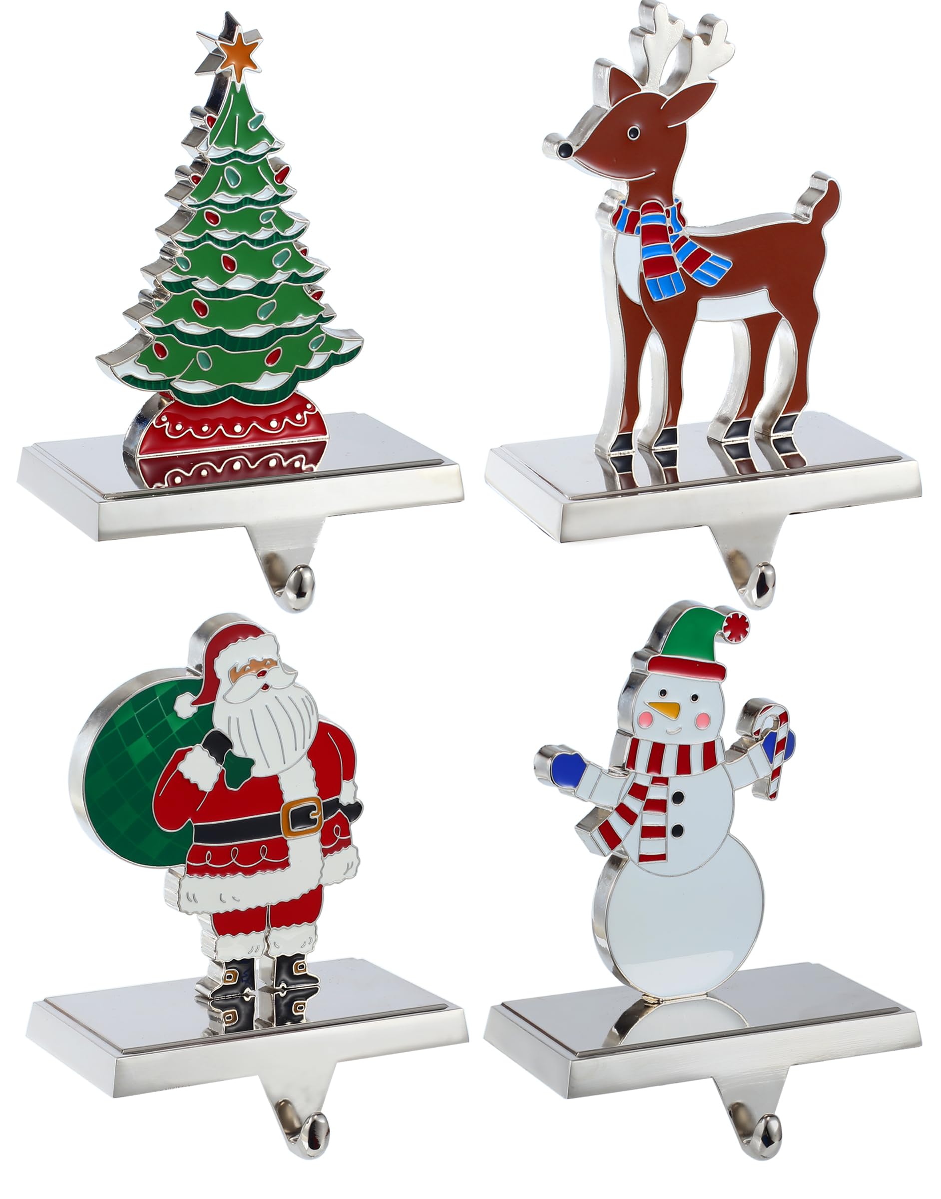 Amazon.com: Set of 4 Christmas Stocking Holders for Mantle, Weighted ...