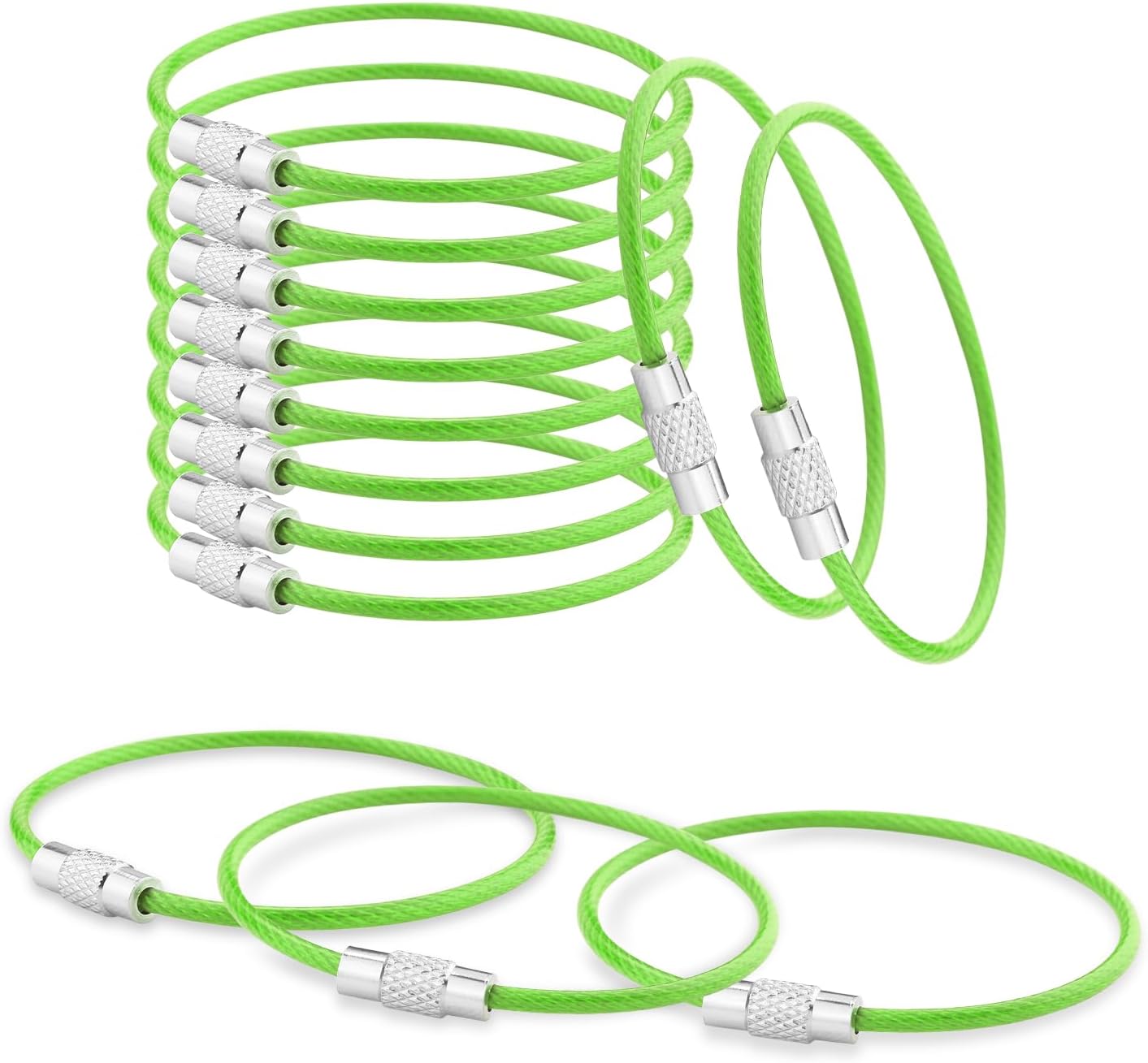 Amazon.com: CooBigo 12 Pack Stainless Steel Loops 2mm Coated Wire ...