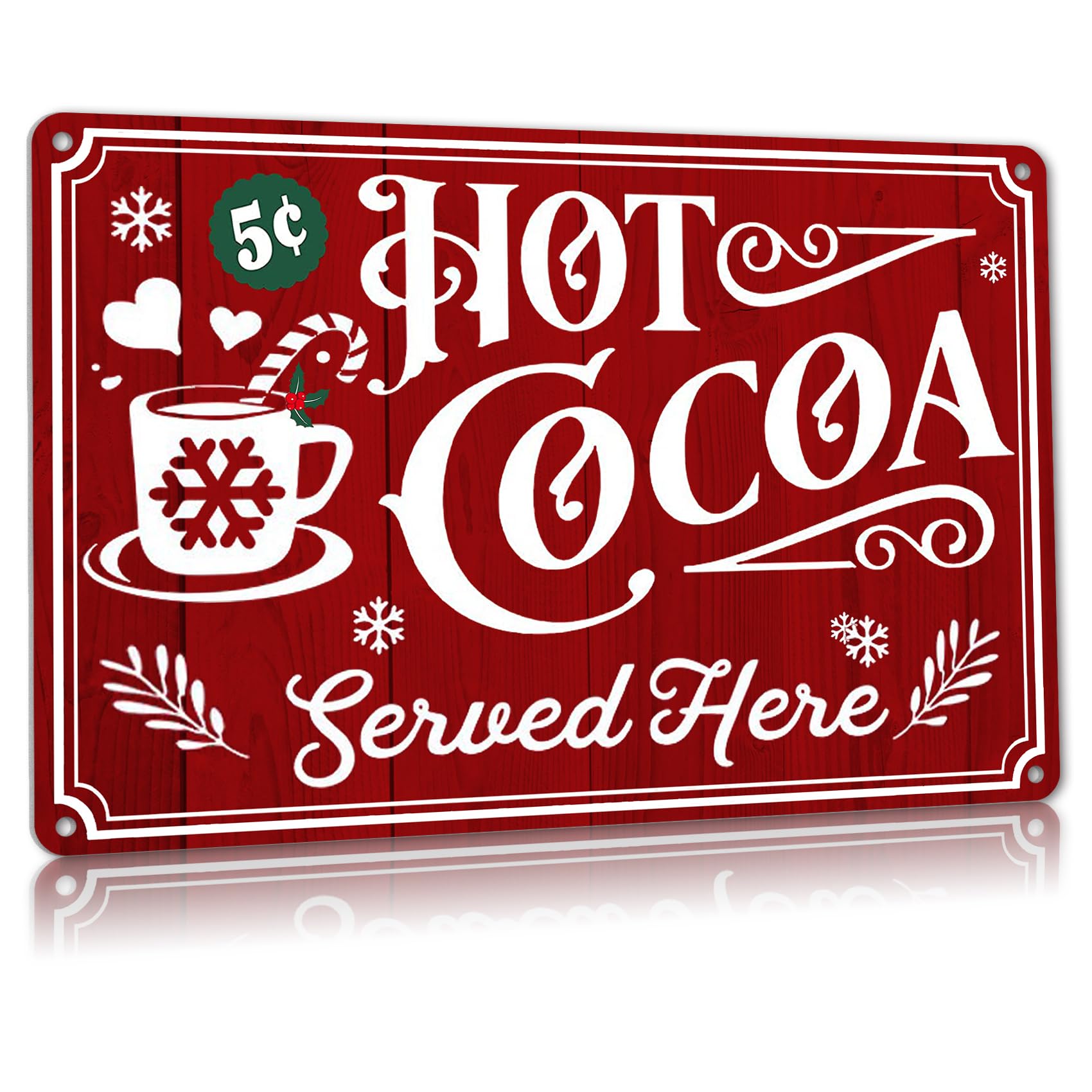 Amazon.com: ALREAR Christmas Signs Hot Cocoa Coffee Bar Decor Vintage ...