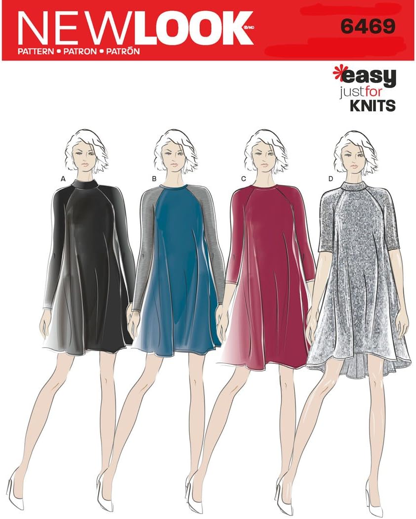 New Look Pattern 6500 Misses Dress with Neckline, Sleeve, and Pocket ...
