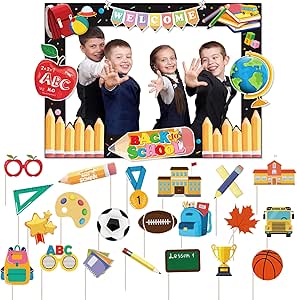Amazon.com: Yousoontic 25 Pcs Back to School Party Photo Booth Props ...