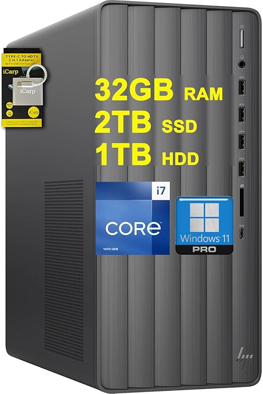 Amazon.com: HP Envy Business Desktop Computer Intel 20-Core i7-14700 ...