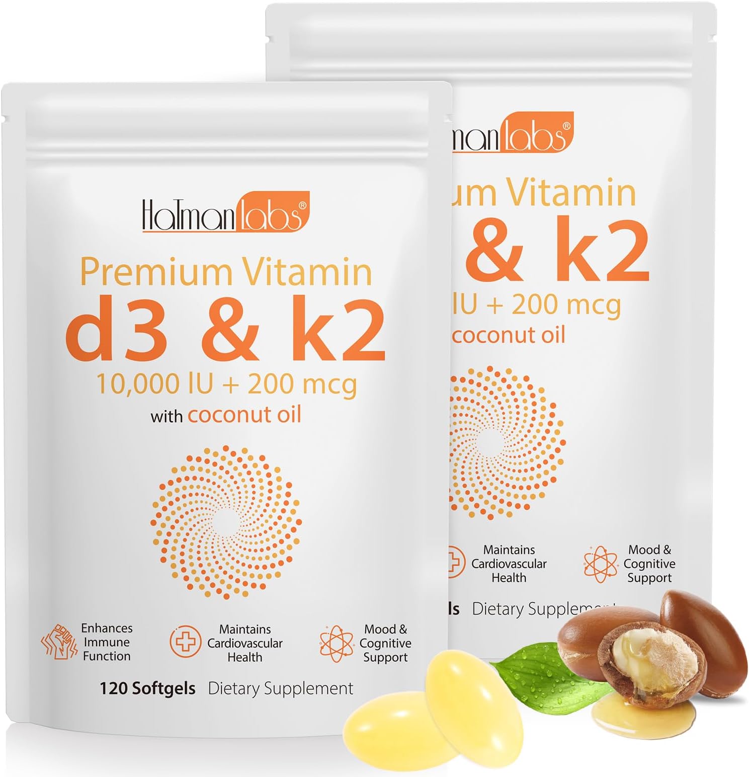 Amazon.com: Vitamin D3 K2 Softgels for Women and Men with Magnesium ...