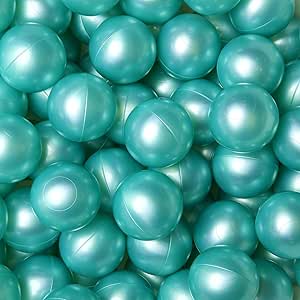 Amazon.com: GOGOSO Pearl Green Ball Pit Balls Pack of 50 - White Balls ...