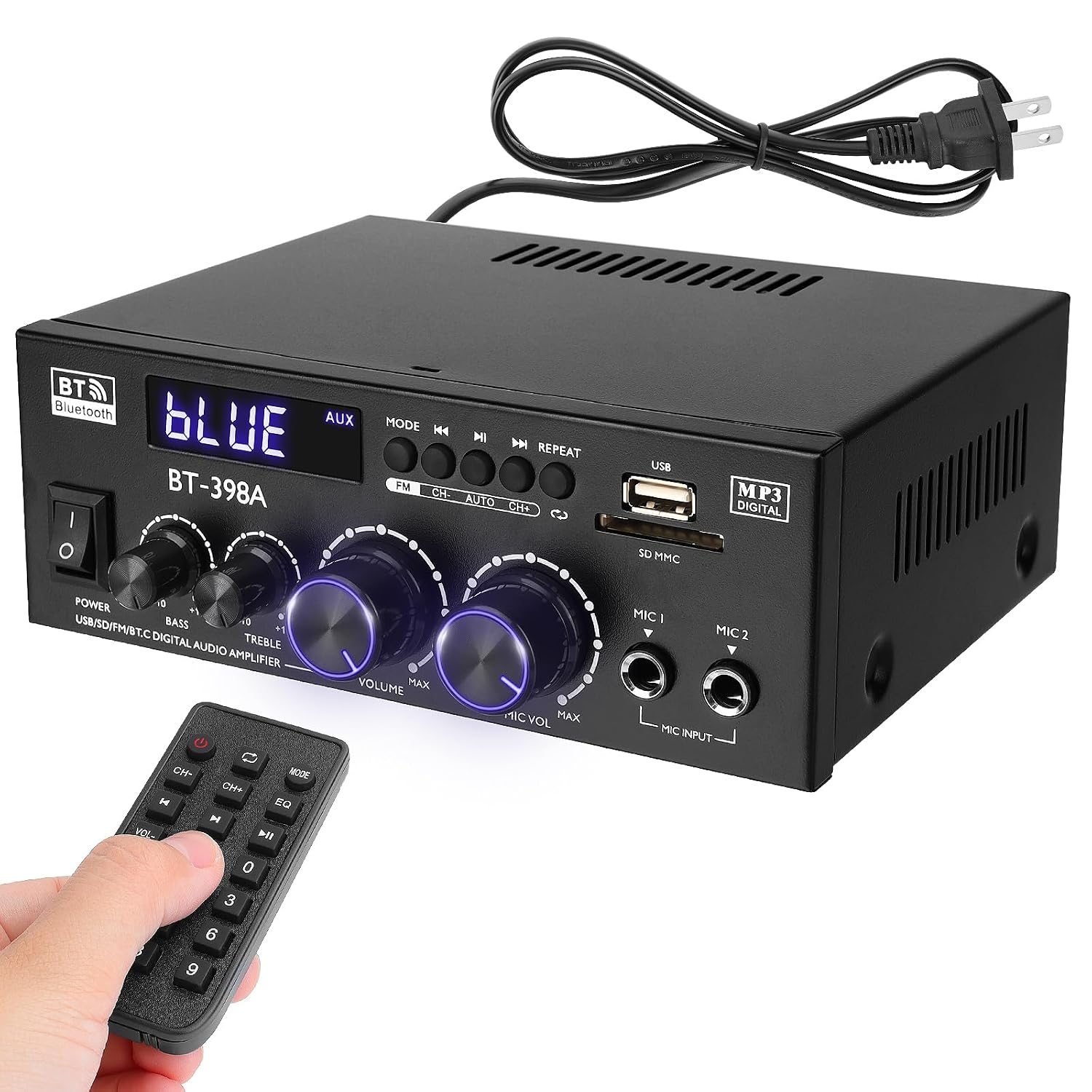 Amazon.com: Bluetooth Amplifier 5.0 HiFi Stereo Amplifier Receiver 2.0 ...