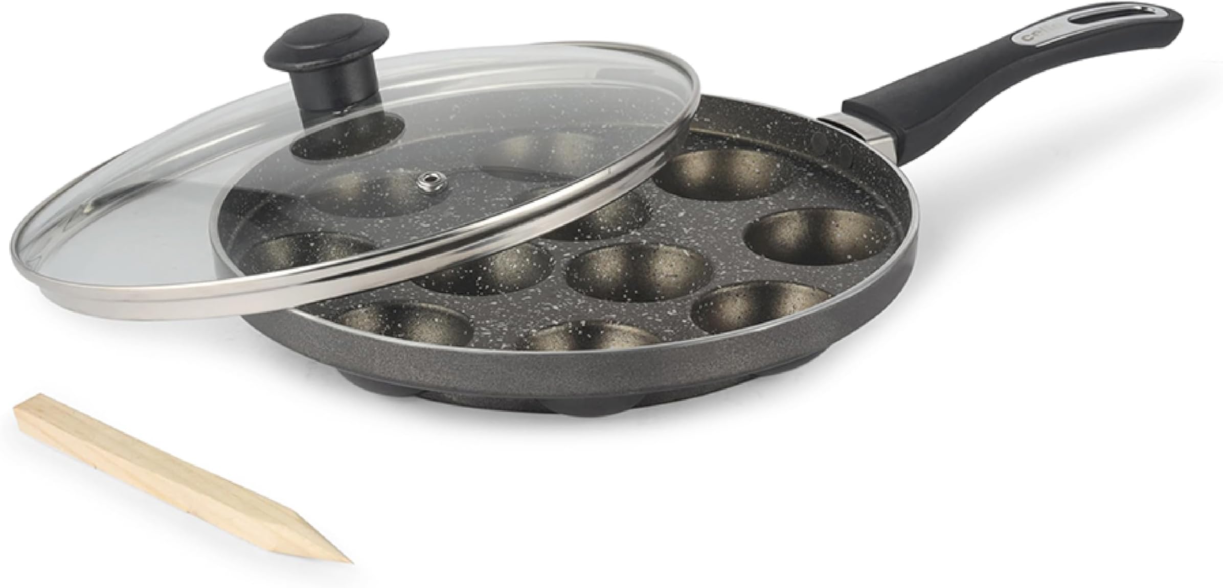 Buy CELLO Non-Stick 12 Cavity Appam Patra with Dual Side Handles ...