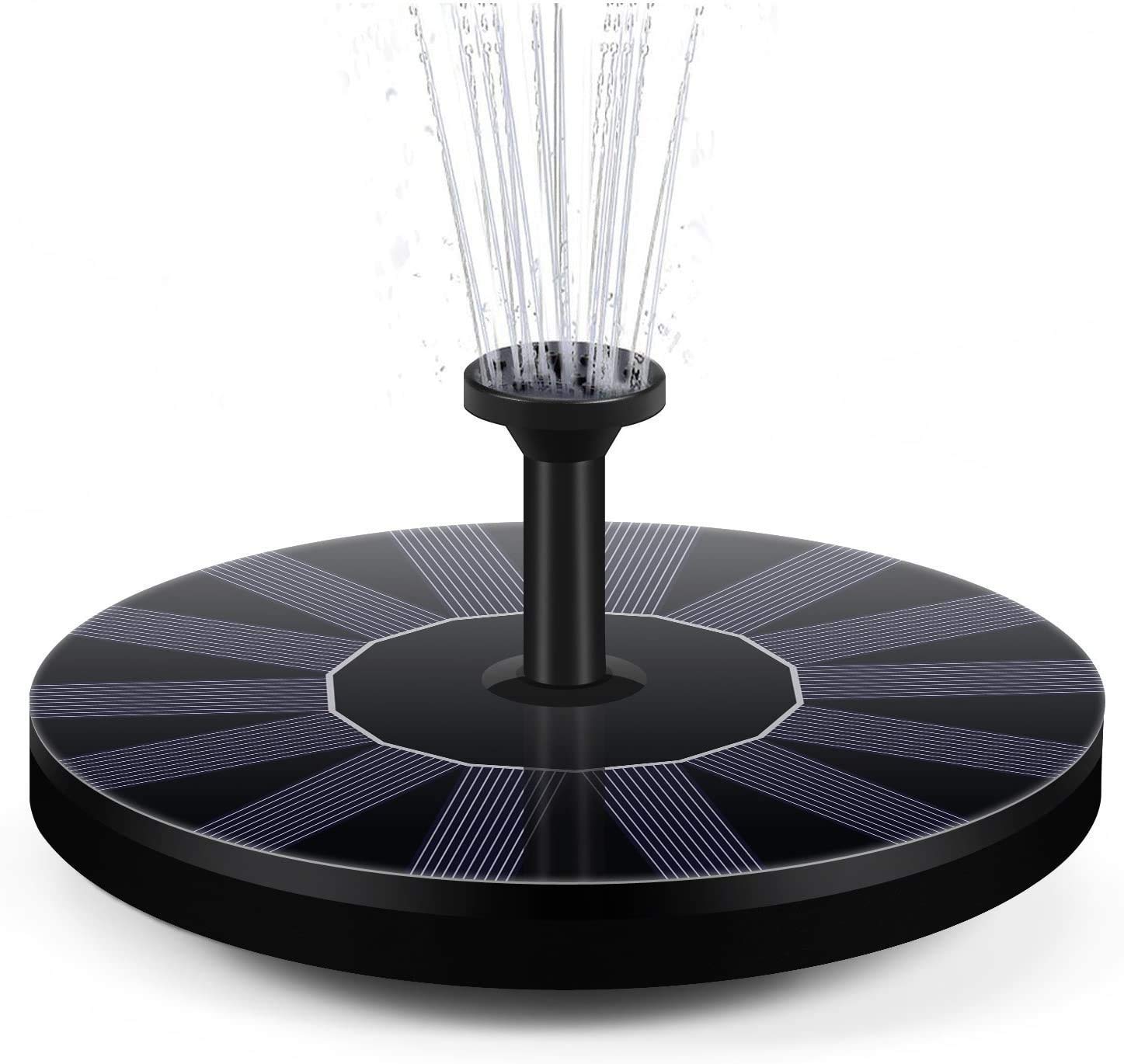 AUS Living Solar Fountain with 1.5W Pump, Floating Bird Bath, Water ...