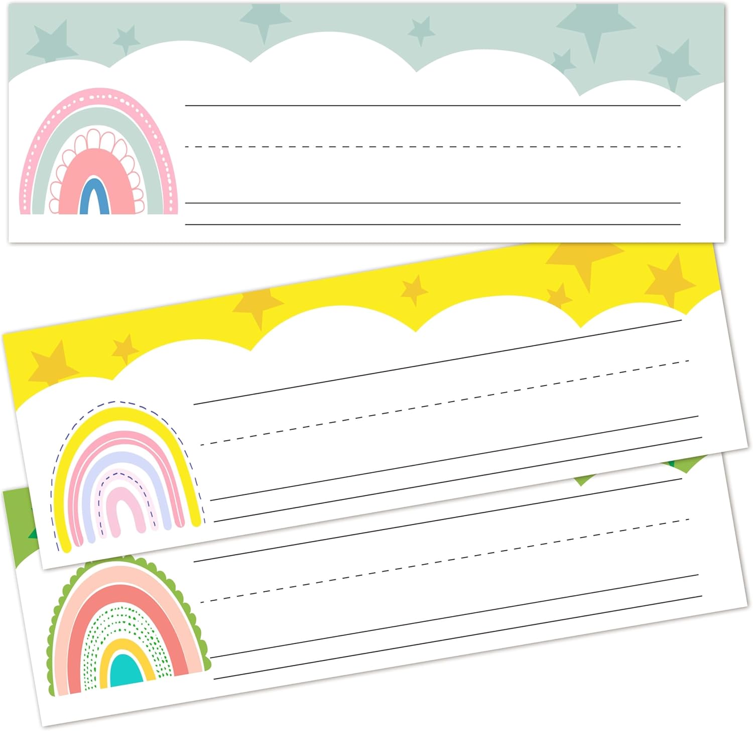 Amazon.com: Name Tags for Classroom Cubbies, 30 Boho Rainbow Name ...