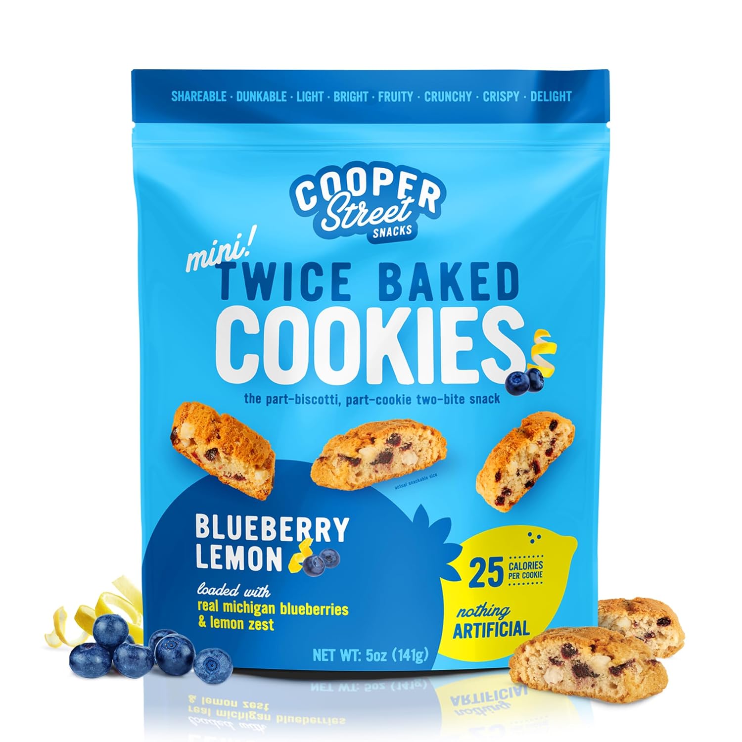 Cooper Street Twice Baked Lemon Blueberry Biscotti Cookies - Light and ...