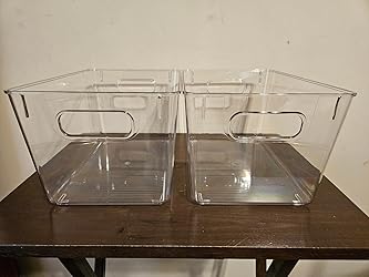 Amazon.com: RUBOXA Shatterproof Clear Plastic Storage Bins for kitchen ...