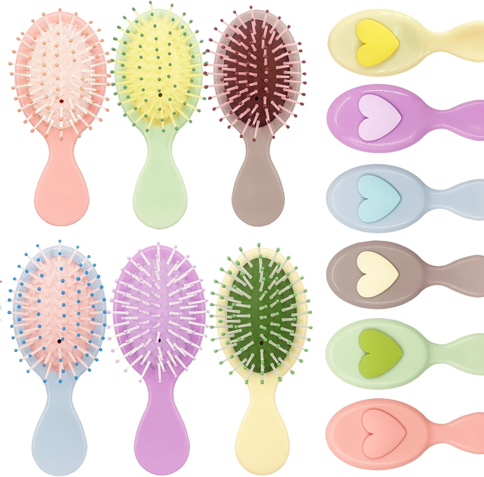 Amazon.com : 8 Pack Mini Soft Bristle Detangler Pocket Paddle Hair ...