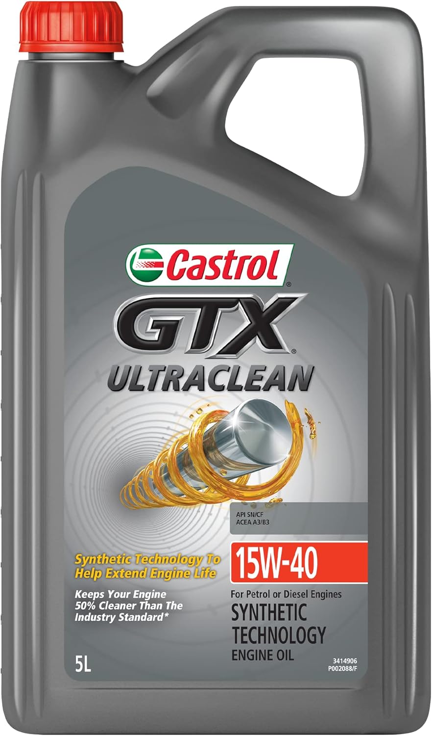 Castrol GTX Ultraclean 15W-40 Engine Oil 5 Litre: Automotive: Amazon.com.au
