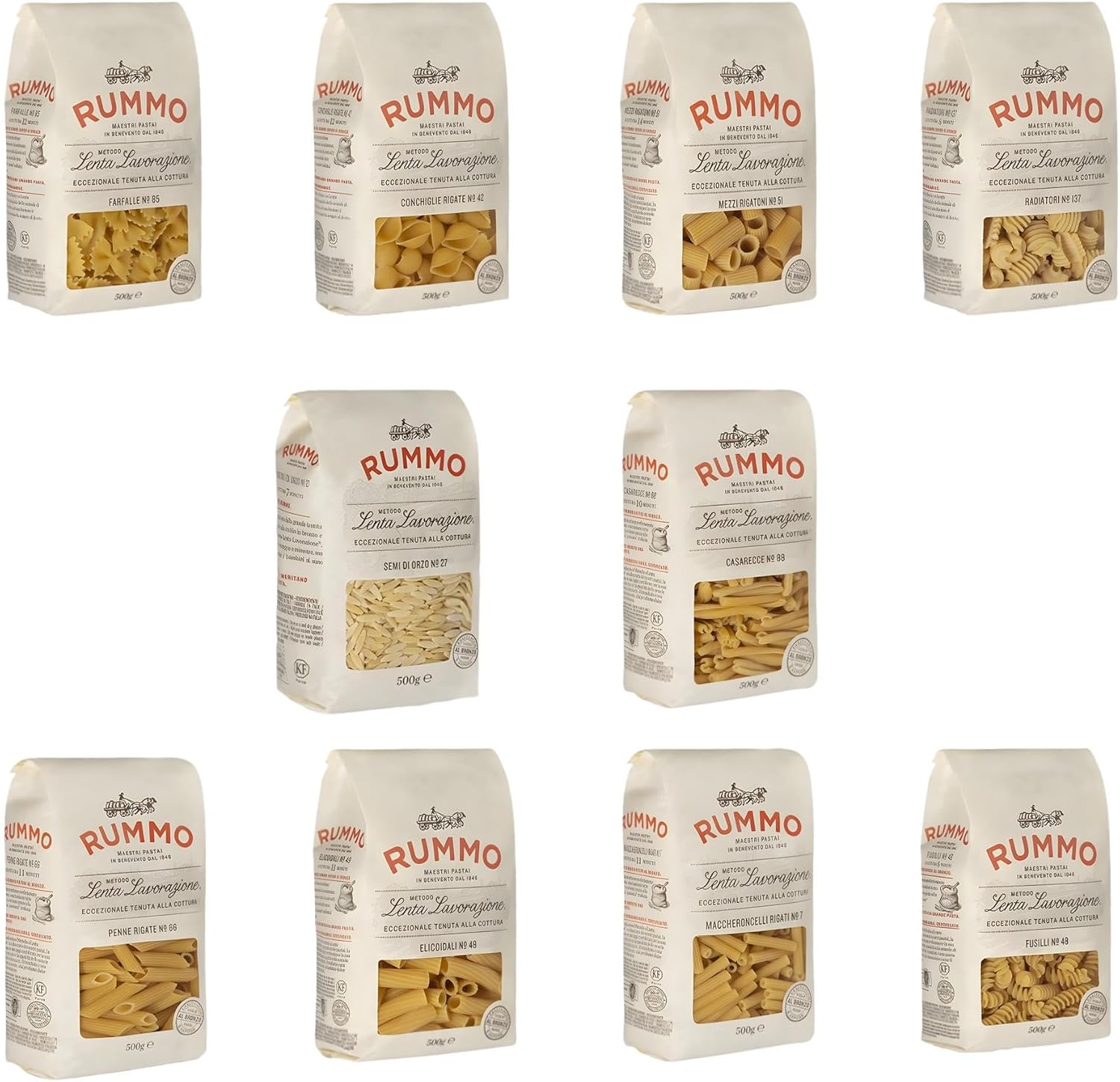 2 X 500g Rummo Pasta Pouch Pick N Mix | Choose From 10 Flavours Fusilli ...