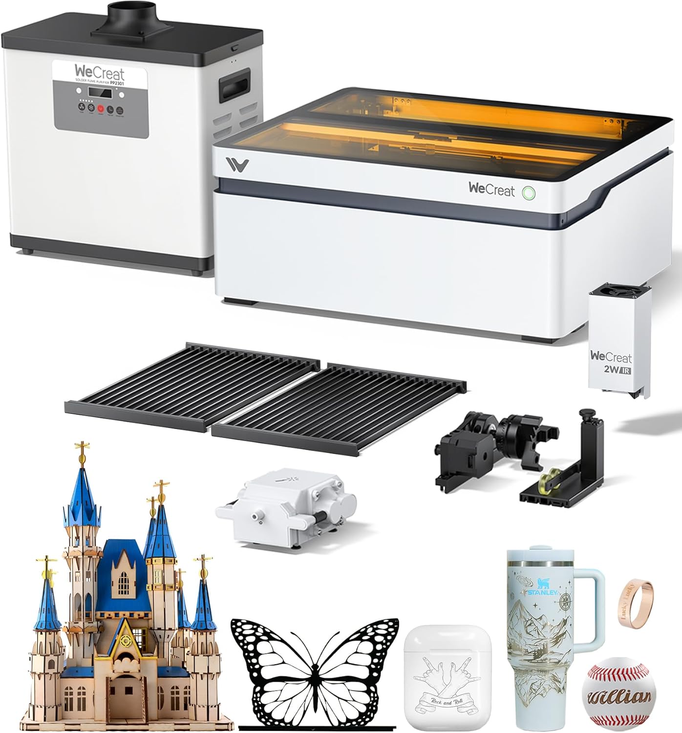 Amazon.com: WECREAT Vision 20W(20,000mW) Laser Engraver with 2W Laser ...