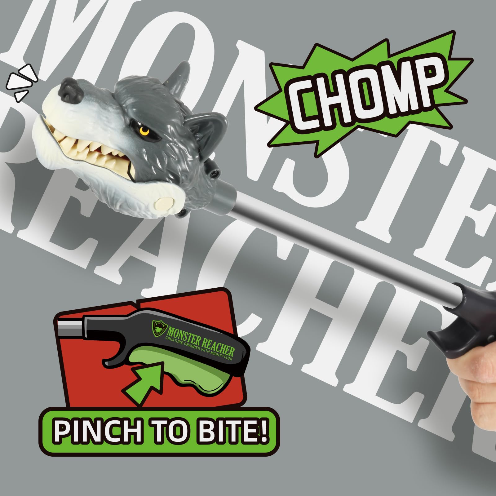 Snapklik.com : 16" Wolf Grabber Toy - Interactive Pick-Up Tool For Kids ...
