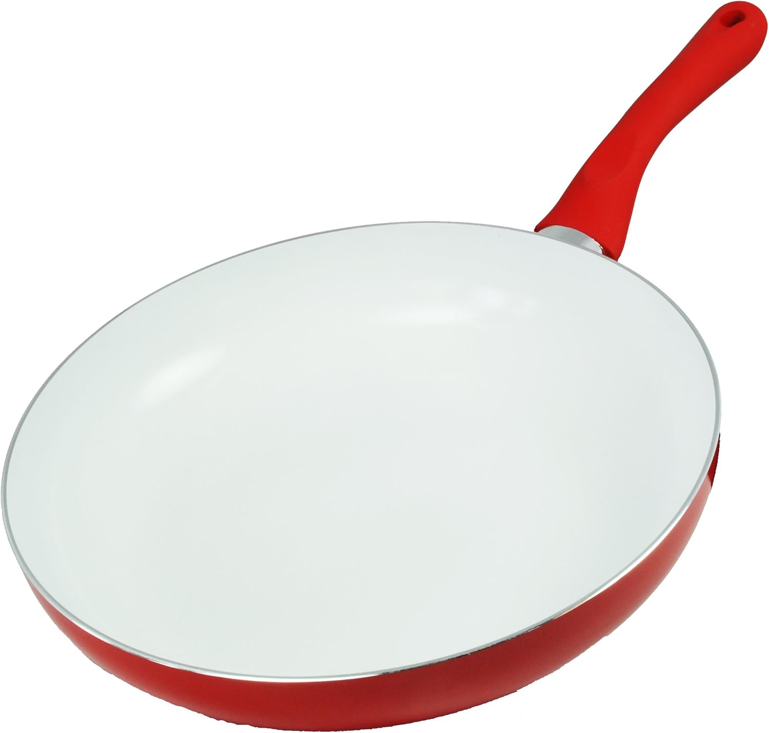 Buckingham Ceramic Coated Induction Frying Pan 28cm-RED with Soft Touch ...