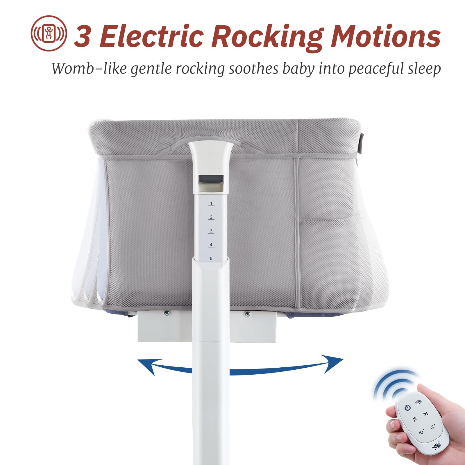 Snapklik.com : VaVaSoo Electric Rocking Bassinet For Baby, Automatic ...