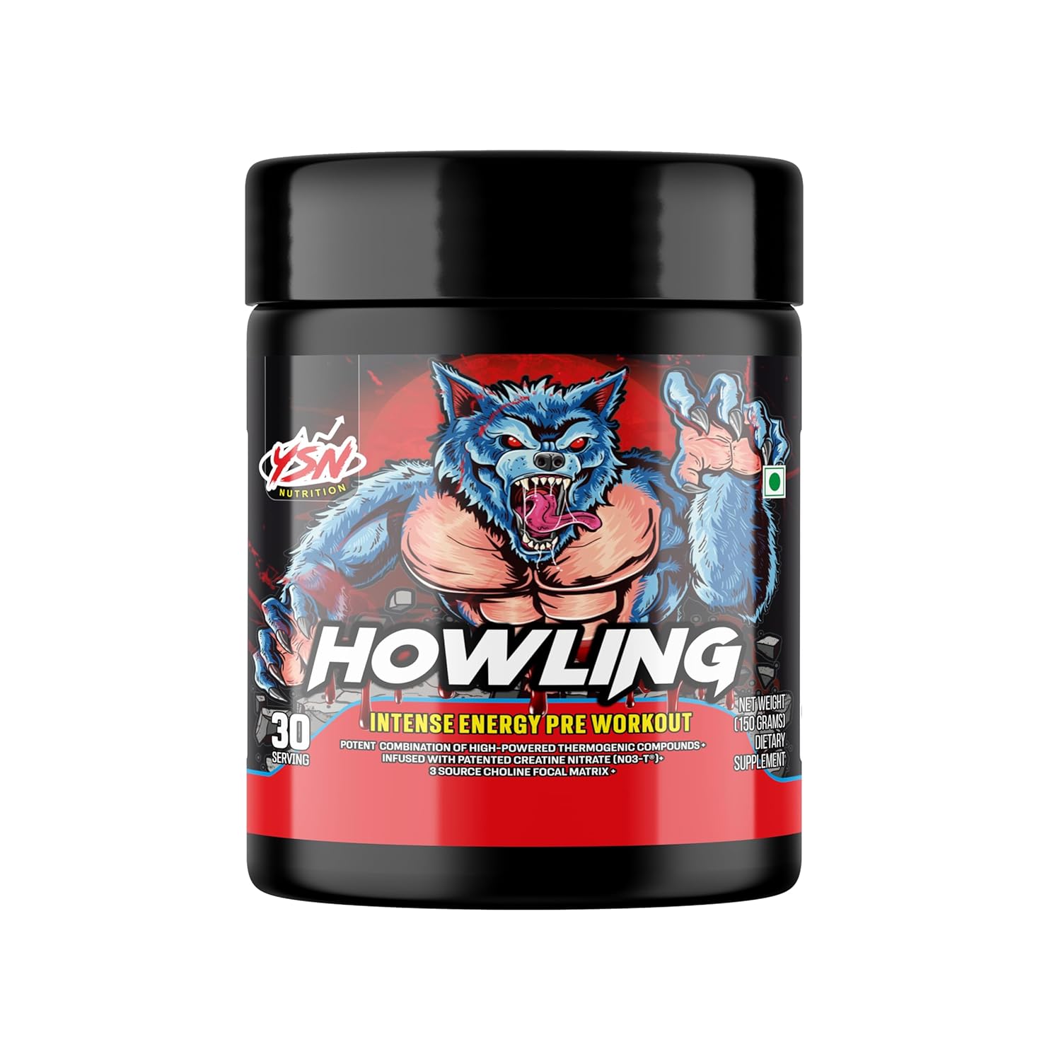 Ysn Nutrition Howling Intense Pre-Workout | 30 Serving | 150g Weight ...