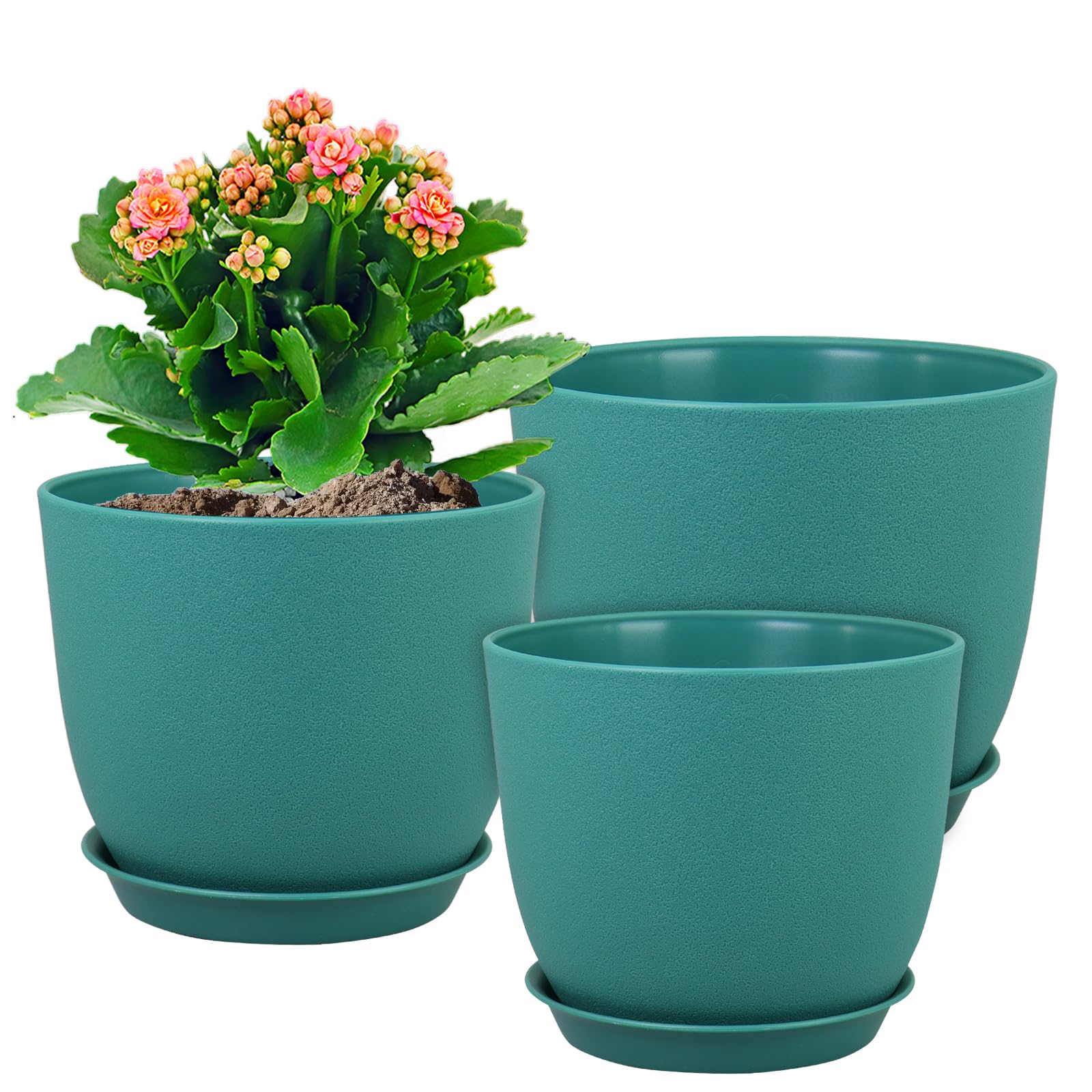 Amazon.com: WSMKSZ Flower Pots 9/8/7.5 inch, Set of 3 Modern Decorative ...