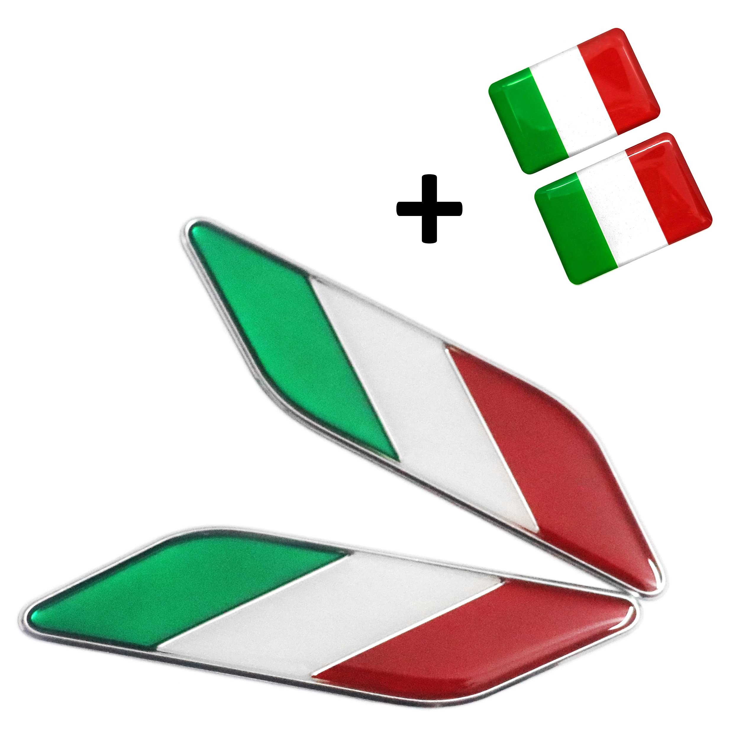 Buy PT-Decors Set of 2pcs Aluminum Italian Flag Emblem Parallelogram ...