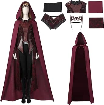 SINSEN Women's Scarlet Witch Costume Wanda Maximoff Cosplay Outfit ...