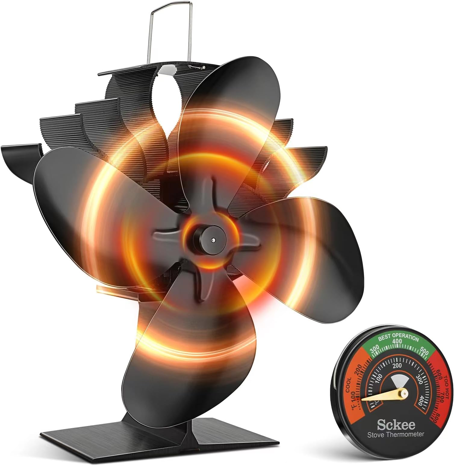 Amazon.com: VODA Stove Fan Newly Upgraded 4 Blades Heat Powered Stove ...