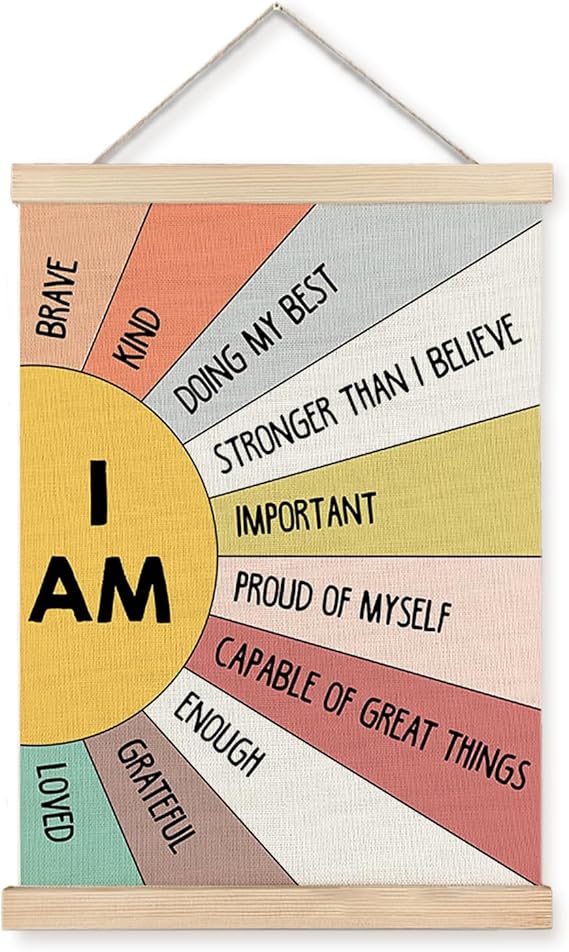 Amazon.com: Supwhd Affirmation Wall Decor for Kids Boys Girls, I am ...