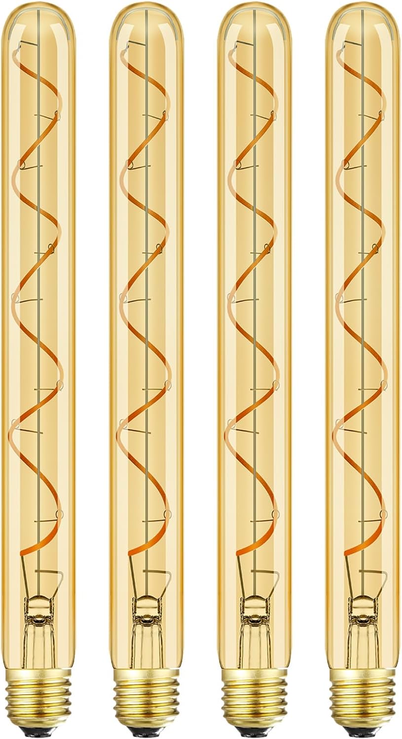 Vintage Tubular LED Filament Bulb Dimmable T30 6W LED Light Bulb, E26 ...