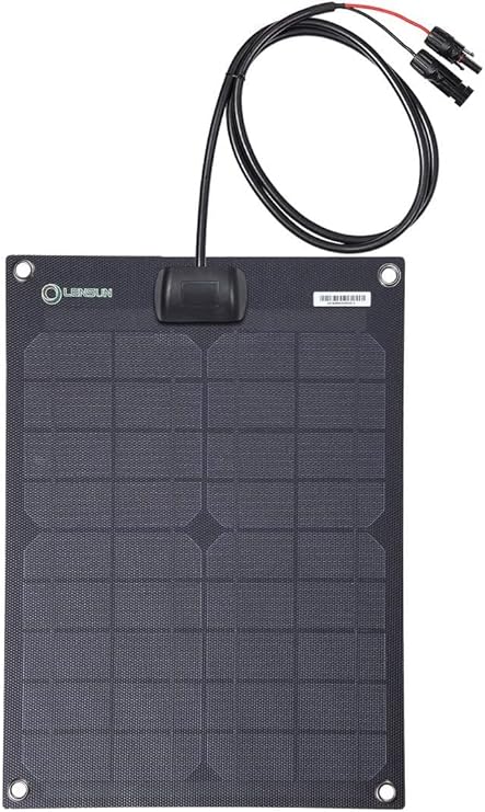 Amazon.com : LensunSolar 20W 12V ETFE Black Flexible Solar Panel ...