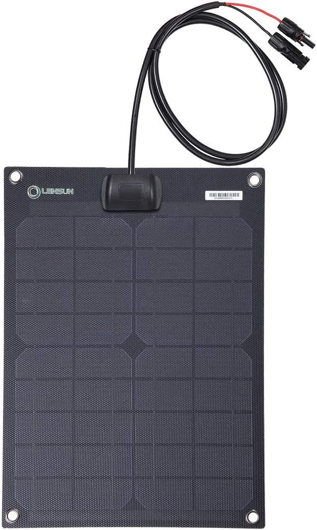 Amazon.com : LensunSolar 20W 12V ETFE Black Flexible Solar Panel ...