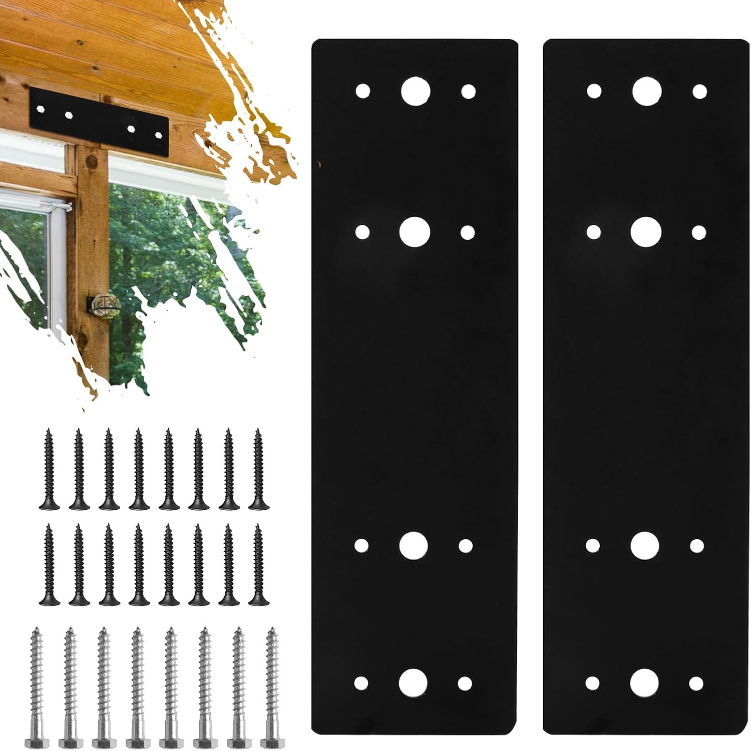Amazon.com: Pehciroe 2 Pack Straight Steel Flat Plate Brackets，Mending ...
