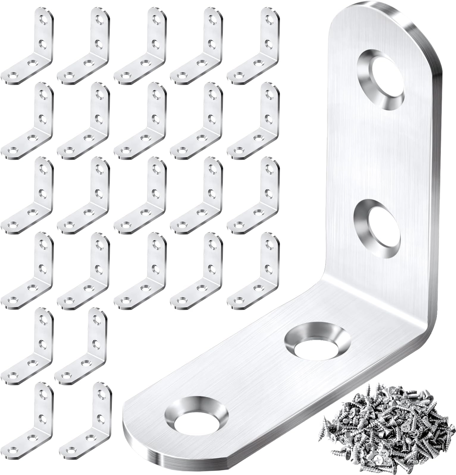 Amazon.com: 40Pcs Stainless Steel Corner Braces, 1.2” x 1.2” x 1.5 ...