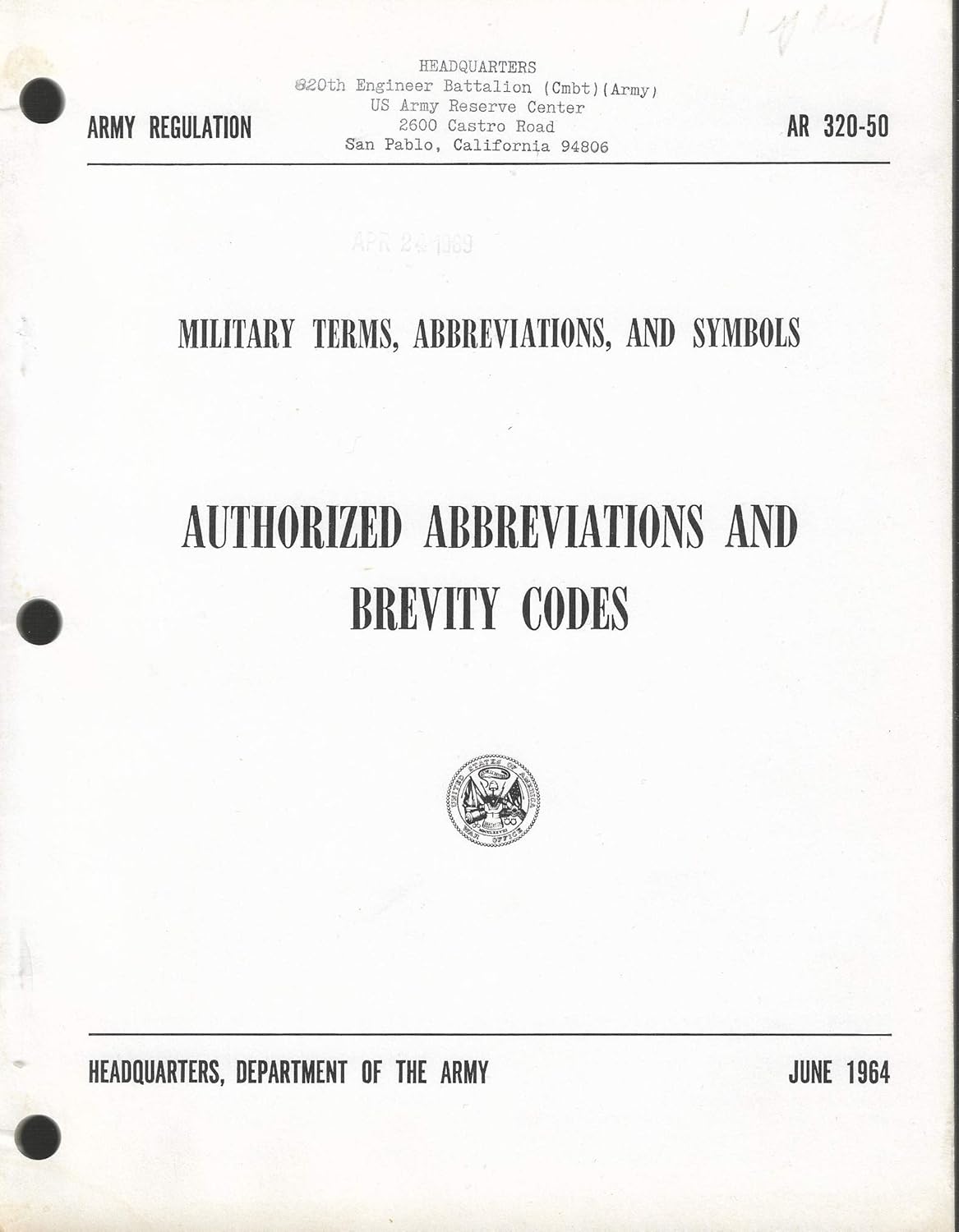 Military Terms, Abbreviations, and Symbols: Authorized Abbreviations ...