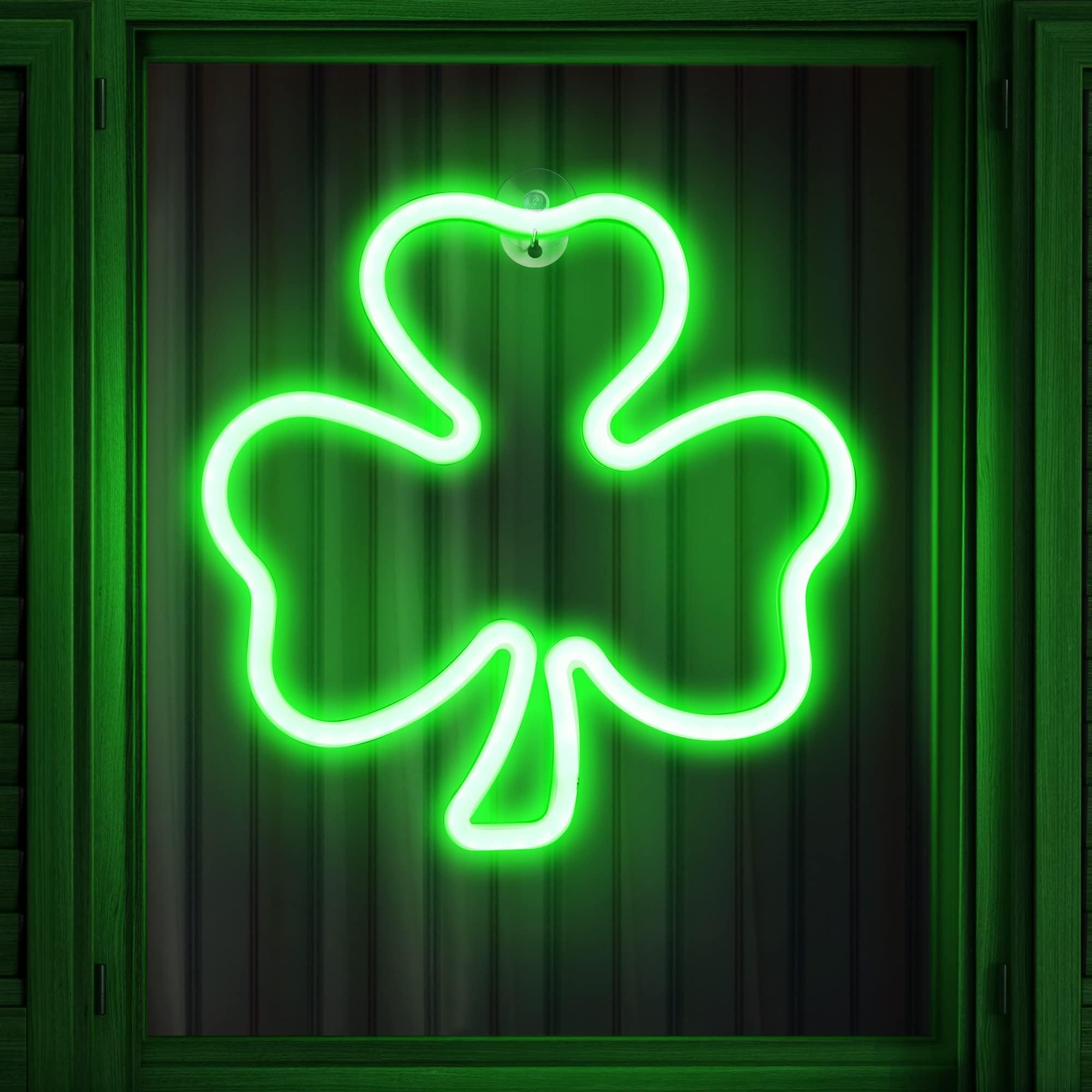 Amazon.com : 11.5 Inch St Patricks Day Decoration Lights, LED Clover ...