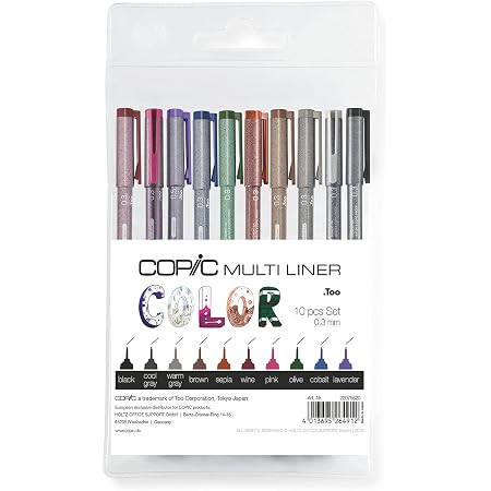 Copic Multiliner Fine A4-Piece Set - Black, MLAFINE : Amazon.co.uk ...