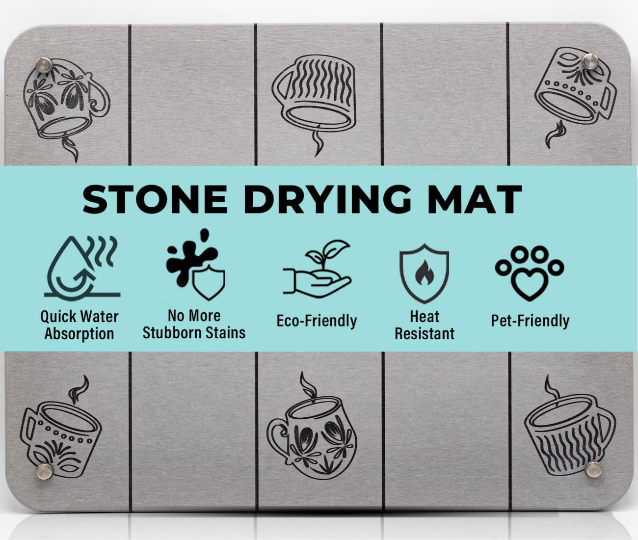 Amazon.com: Large Stone Drying Mat for Kitchen Counter - Dish Drying ...