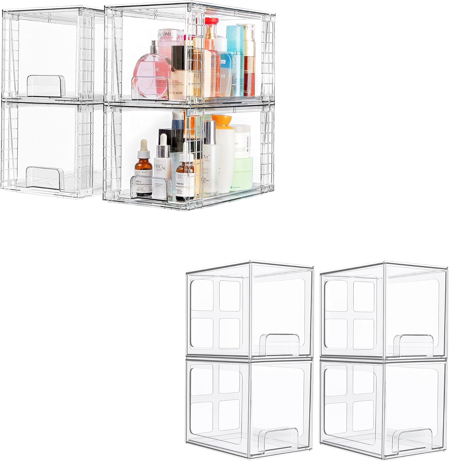 Amazon.com: Vtopmart 4 Pack Large and 6.6‘’H Stackable Storage Drawers ...