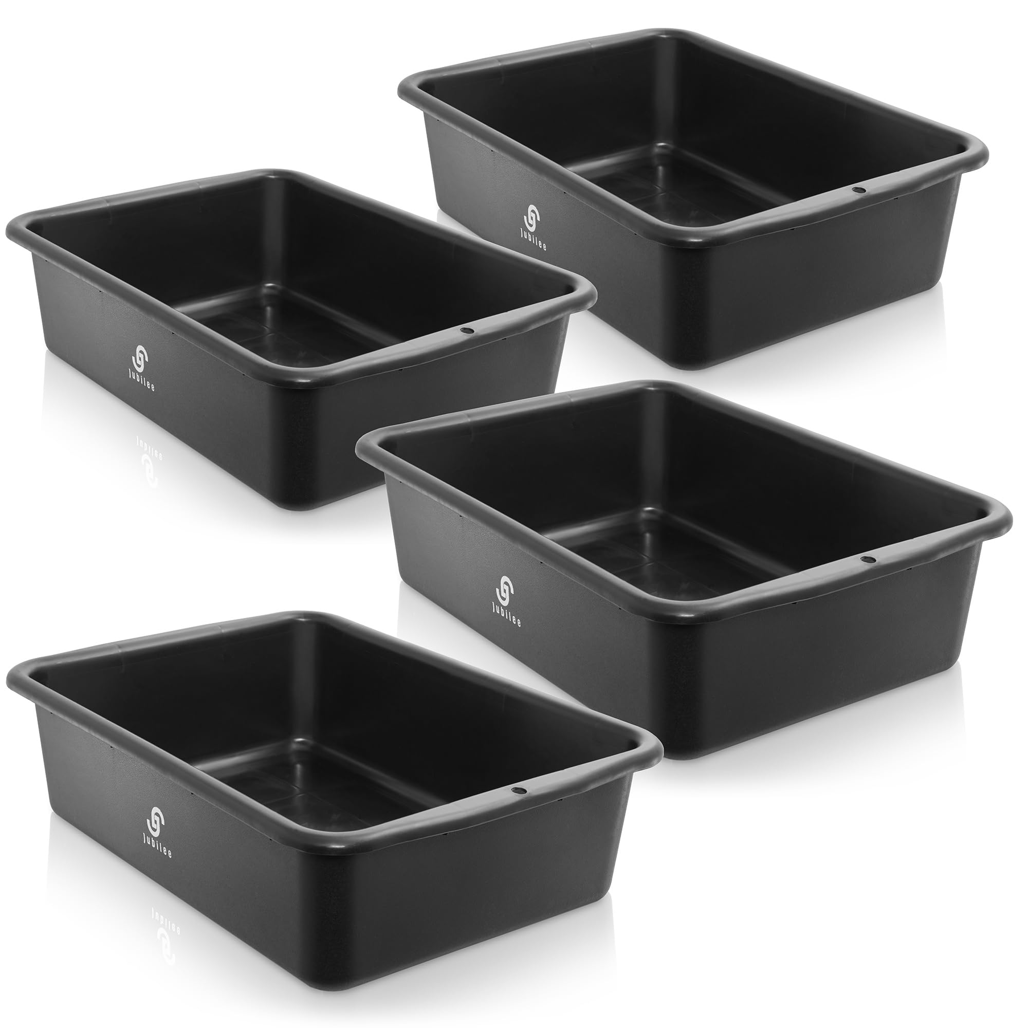 Snapklik.com : 4-Pk Plastic Storage Bin, Bus Utility Tub - Heavy Duty ...