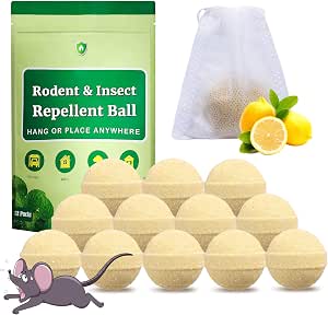 Rodent and Insect Repellent Balls 12 Packs, Squirrel Rat Repellent for ...