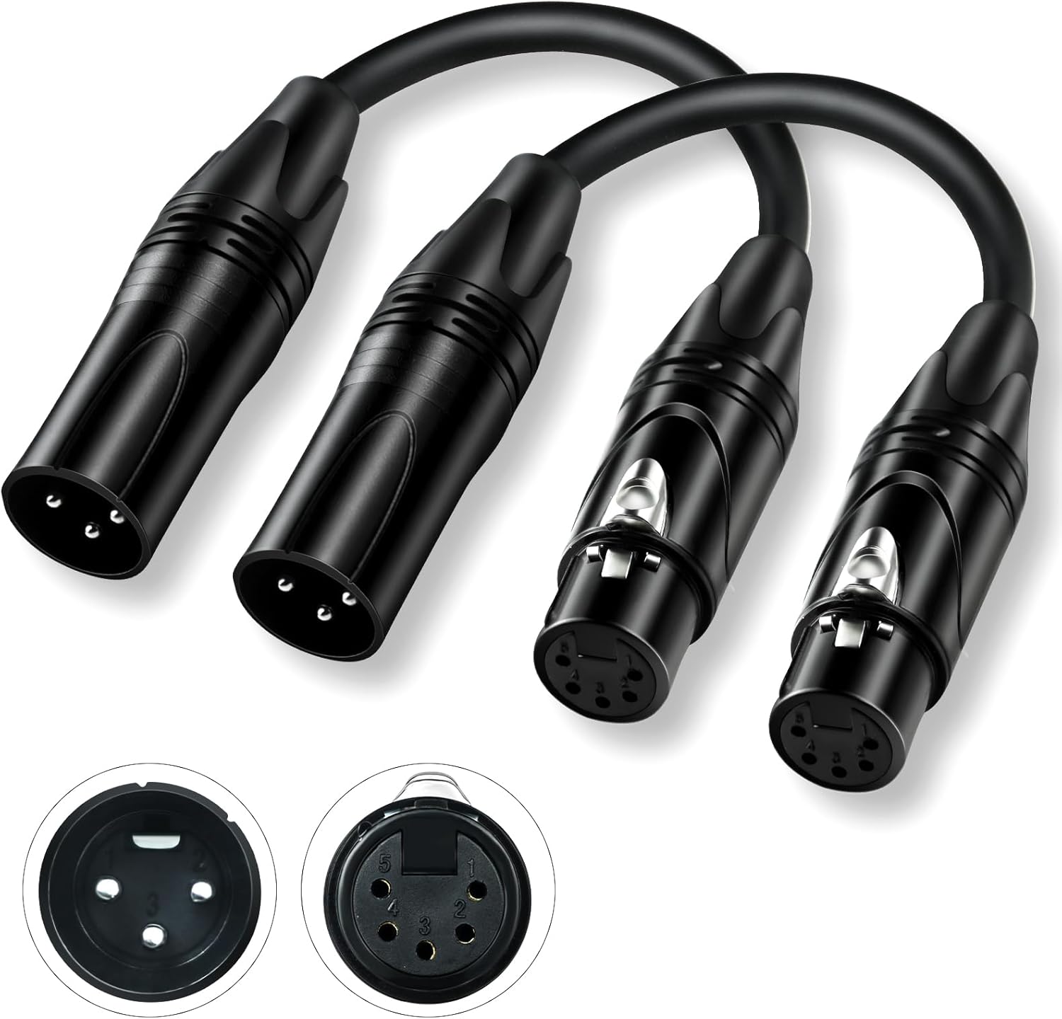 Amazon.com: DMX Cable Adapter, Czgor 2 Pack DMX Male 3 Pin to DMX ...
