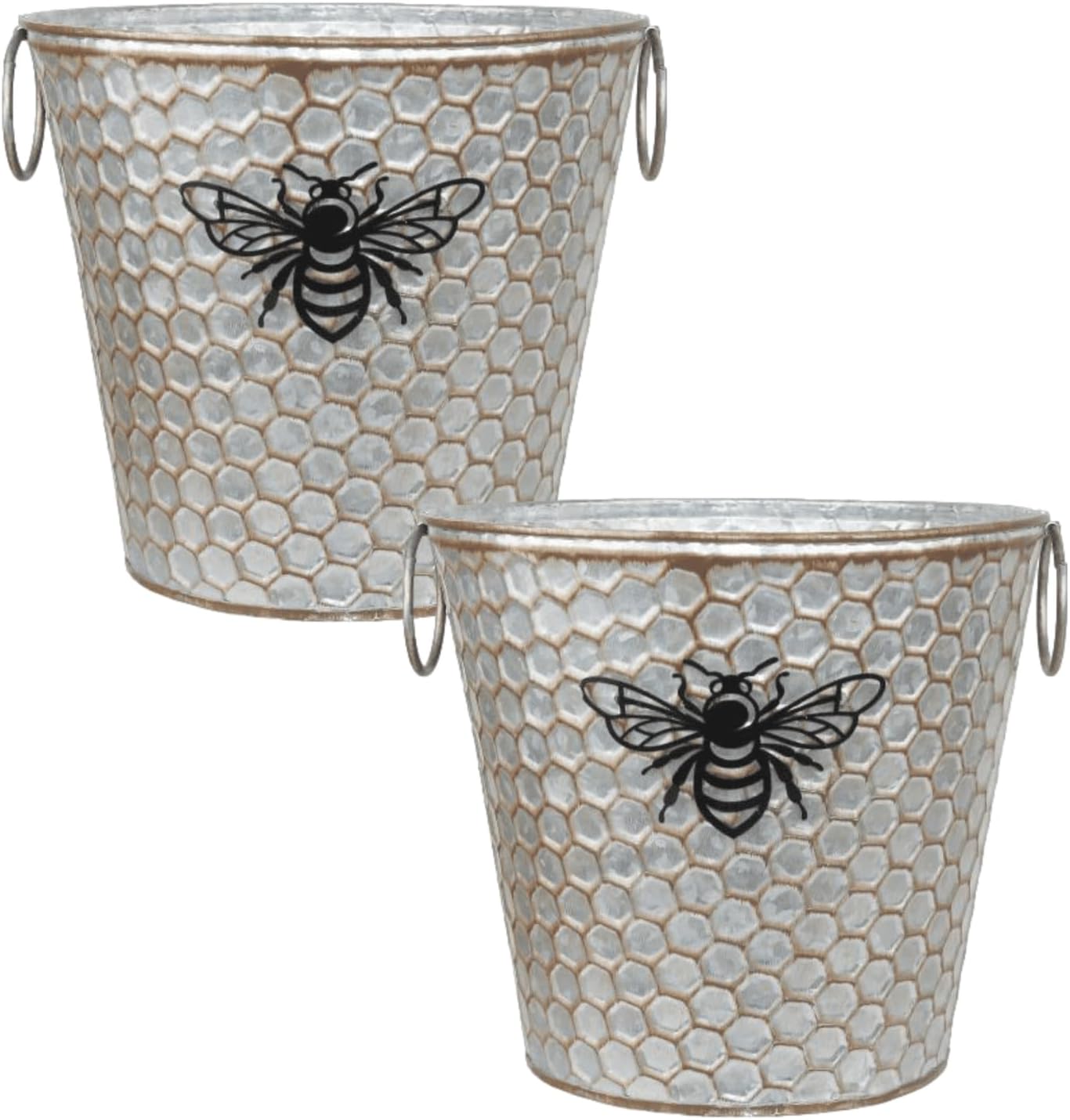 Fyne-Finds 20cm Metal Window Box Honey Comb Bumble Bee Plant Pot Tin ...